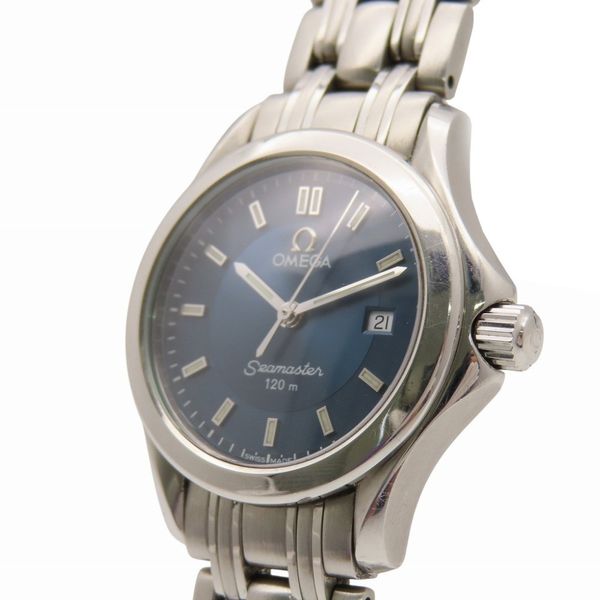 OMEGA Quartz Seamaster 120m 2581.82 Wrist watch blue/Silver Stainless ...