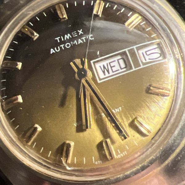 Vintage Timex AUTOMATIC Watch Day/Date WORKS, Running - Gold Two Tone ...
