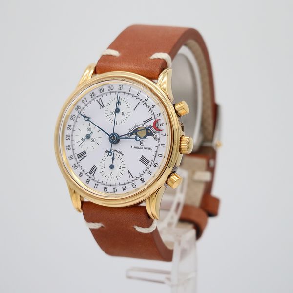Chronoswiss Lunar Chronograph Moon Phase Automatic 77990 Papers + Box ...
