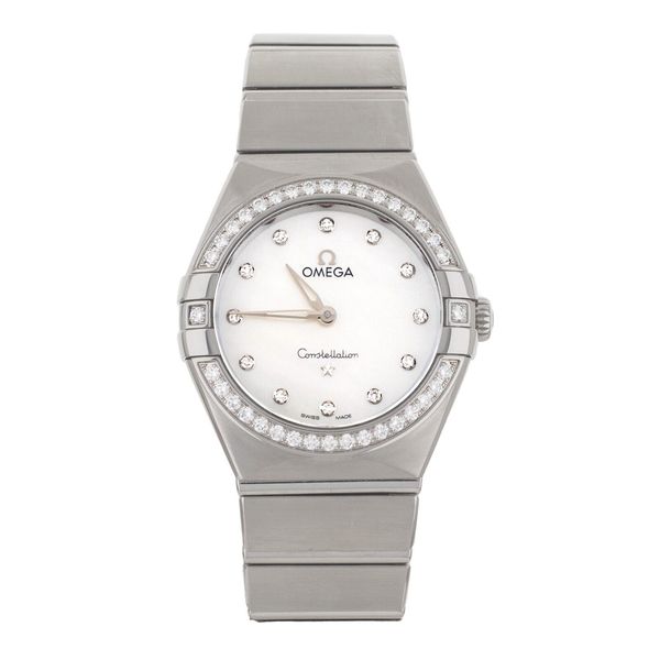 Omega Constellation Mother of Pearl Diamond Bezel Quartz 28mm ...