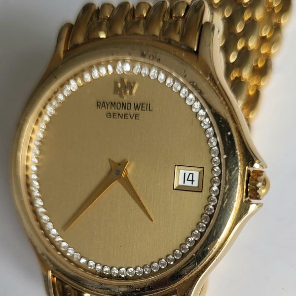 Raymond Weil Geneve 5568 Gold Plated Quartz Men's Watch | WatchCharts ...