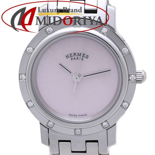 Hermes HERMES Clipper Nacre Bezel Diamond Pink Shell CL4.230.217 / 3796 ...