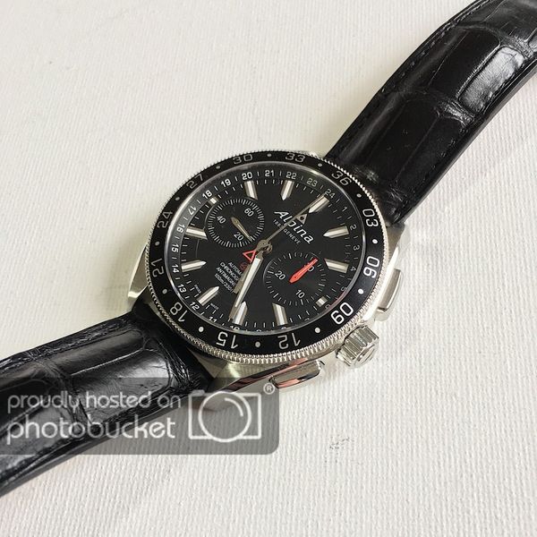 FS: Alpina AL-860B5AQ6 Alpiner 4 Black Dial Black Leather Strap ...