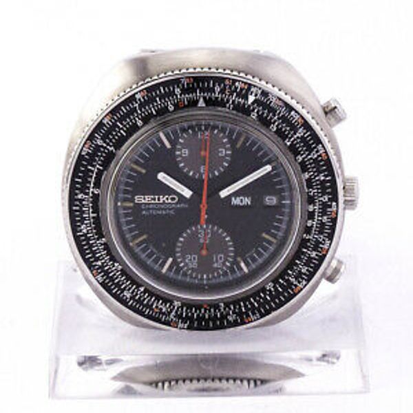 Seiko Chronograph slide rule calender day date automatic wristwatch ...