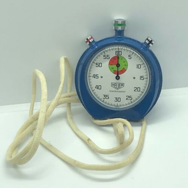 Vintage Heuer Trackmaster Blue 3 Button Stopwatch Swiss Made Working ...
