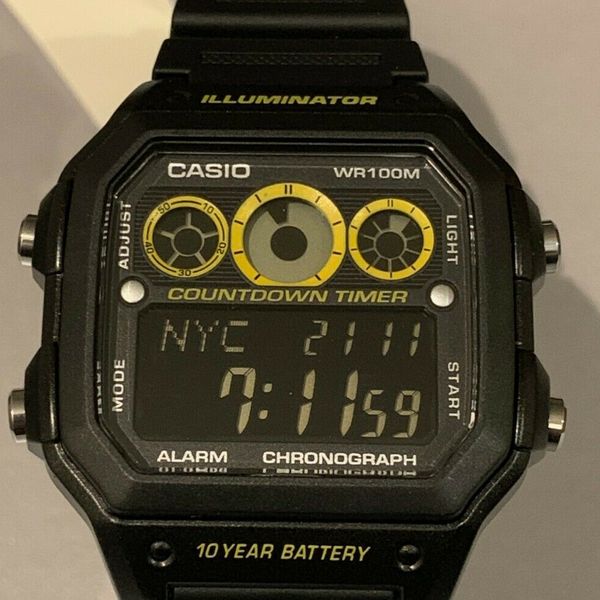 *MODDED* CASIO AE1300WH-1AV Ref Illuminator /W NEGATIVE BLACKOUT ...