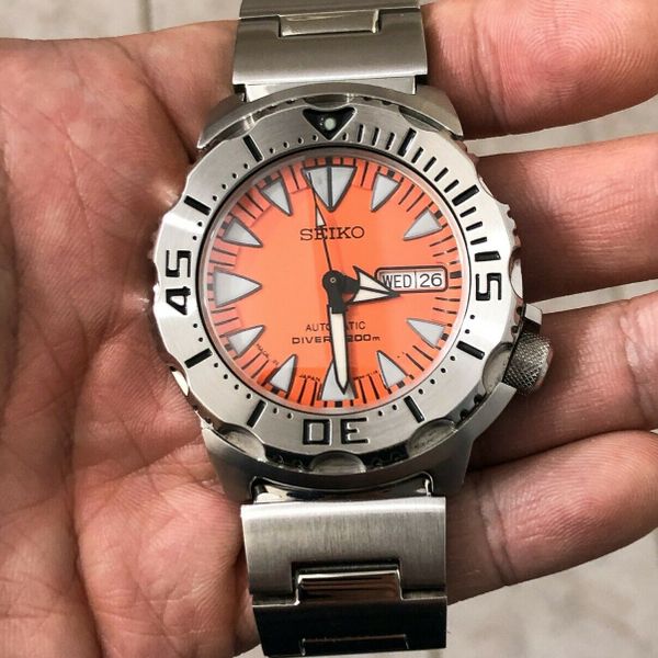 Seiko JDM SRP309J Orange Monster Gen 2 w/ Sapphire Crystal Full Kit ...