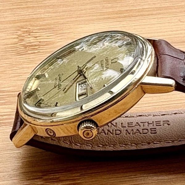 VTG OMEGA Seamaster DeVille Pie Pan Cal.1345 Quartz 10K Gold Filled ...
