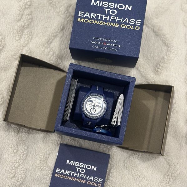 Omega X Swatch Mission To Earthphase Moonshine Gold Snoopy Popcorn ...