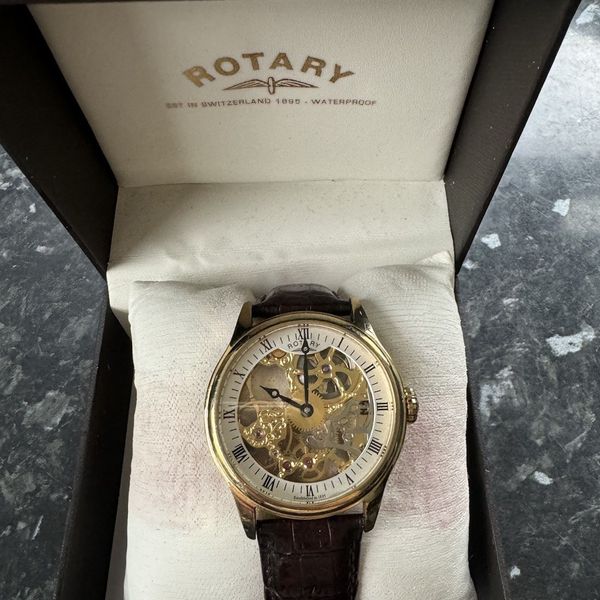 Men's Vintage Rotary Skeleton Watch Gold Tone,Not Working | WatchCharts ...