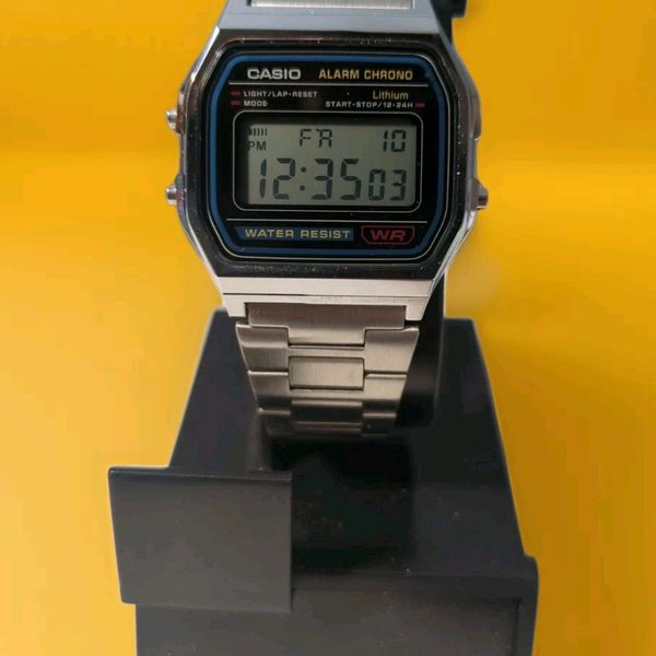 Casio 593 A158W Watch VTG Alarm Chrono Quartz Digital Stainless Steel w/box READ | WatchCharts ...