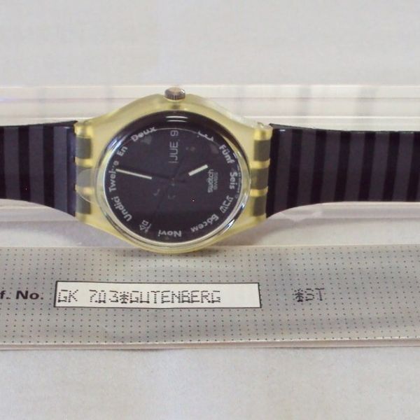 SWATCH - GK 703 - GUTENBERG - Numbers Written Languages, Black Face ...