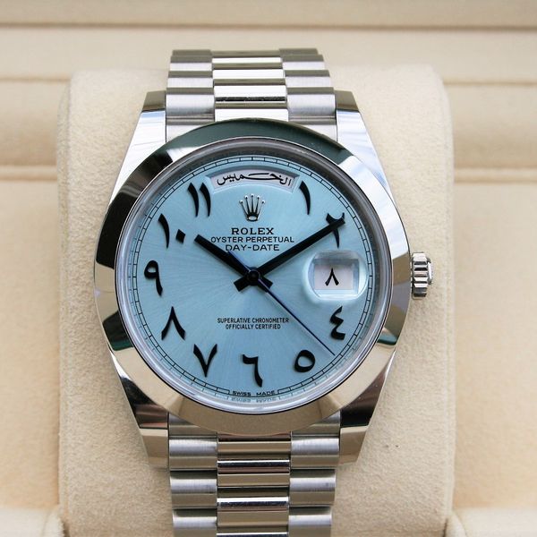 FS: Rolex 228206 Day Date Arabic Glacier Dial Special Middle East ...