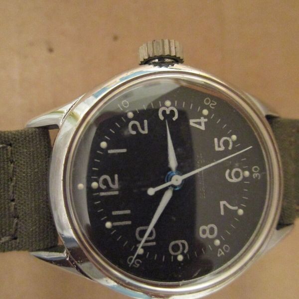 WW2 Hamilton Wrist Watch US Air Corps OD Band (Black Face) R88w800 ...
