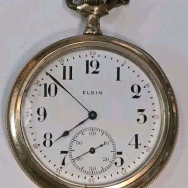 Antique Elgin Gold Plated Pocket Watch USED Working Manual Wind-up Made ...