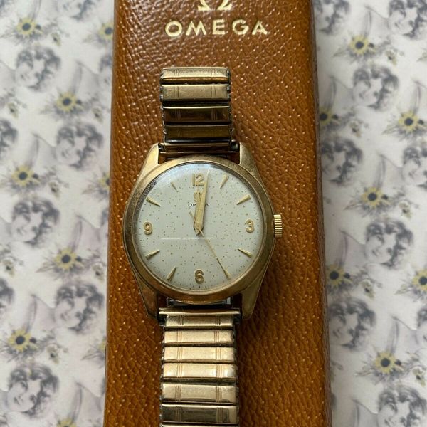 Vintage Omega Gentlemans1955 9ct Watch Original Leather Box Guarantee ...