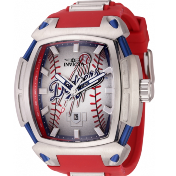 Invicta MLB Los Angeles Dodgers Men's 53mm Red Silicone Quartz Watch ...
