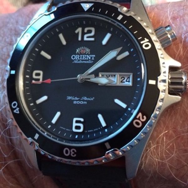 SOLD: Orient Mako Original Model Black Dial Silicone Strap + OEM Band ...
