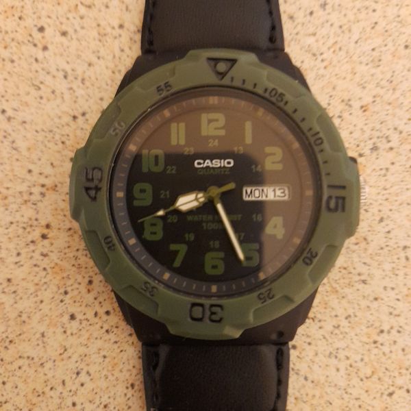 Casio MRW-200H Analogue Day and Date Neo Display Watch 100m WR Cloth ...