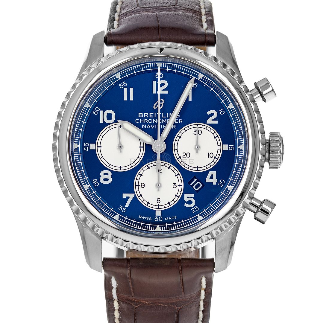 FS- Breitling AB0117 Navitimer Blue Dial Box and Papers | WatchCharts