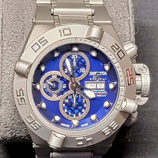 Men's Invicta Men's Subaqua Noma IV *AUTOMATIC* Blue Dial Titanium ...