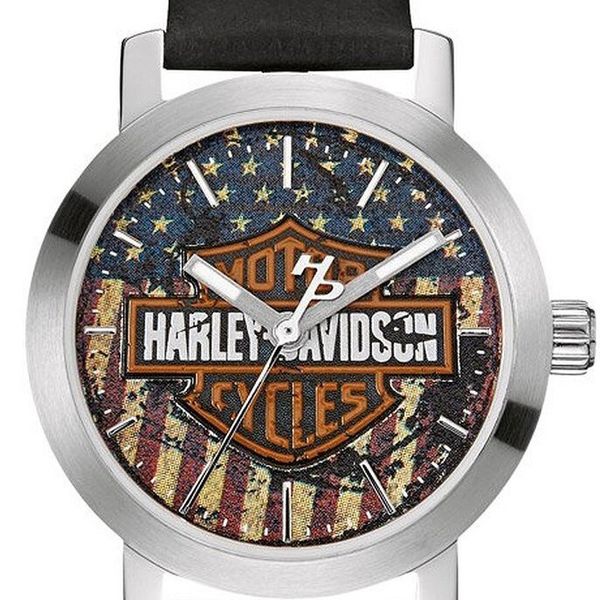 Bulova Harley Davidson Women's Leather Band 30mm Watch, Brand New w ...