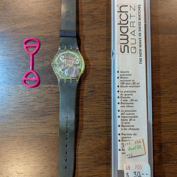 Vintage Swatch Techno-Sphere GF101 1980s Watch w/ Case, Manual & Hot ...