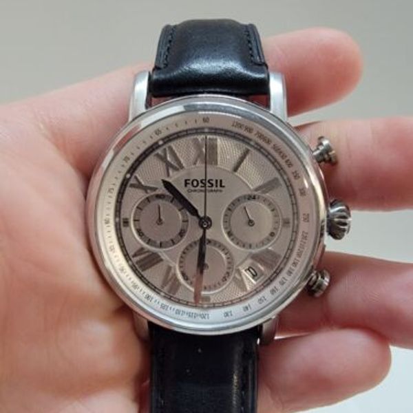 Mens Fossil Chronograph Watch FS-4572 Silicone Band New Battery ...