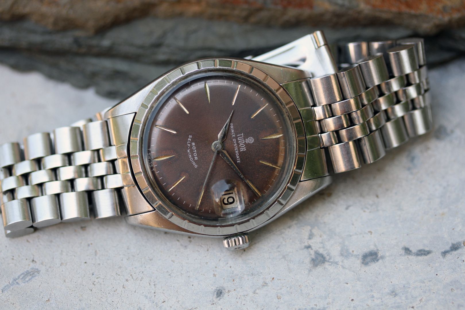 1964 Tudor OysterDate ref. 7966 Tropical Small Rose Dial, Hecho en ...