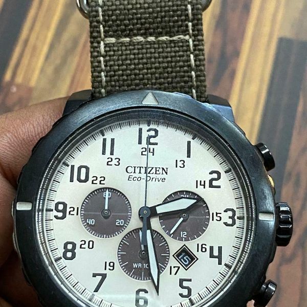 Men's Citizen Eco Drive B620-S089816 Chronograph Green / Nylon Band ...