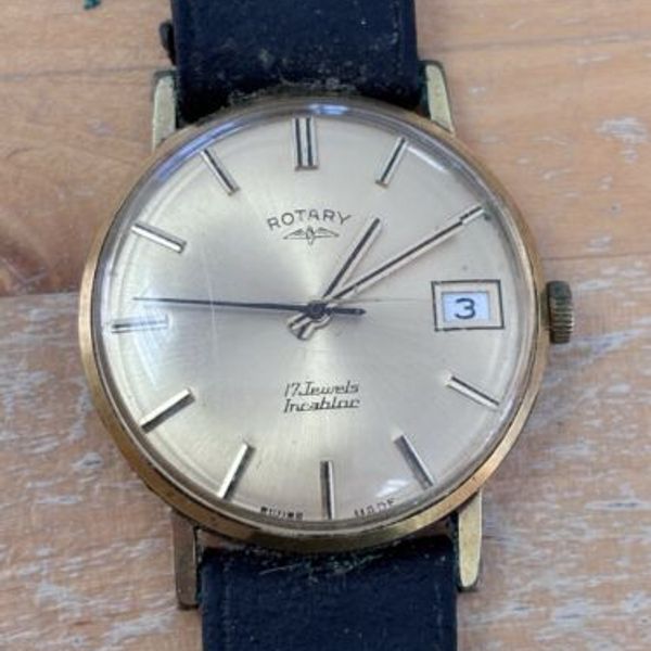 Vintage Rotary 17 Jewels Incabloc Mechanical Gold Toned Lovely Swiss ...