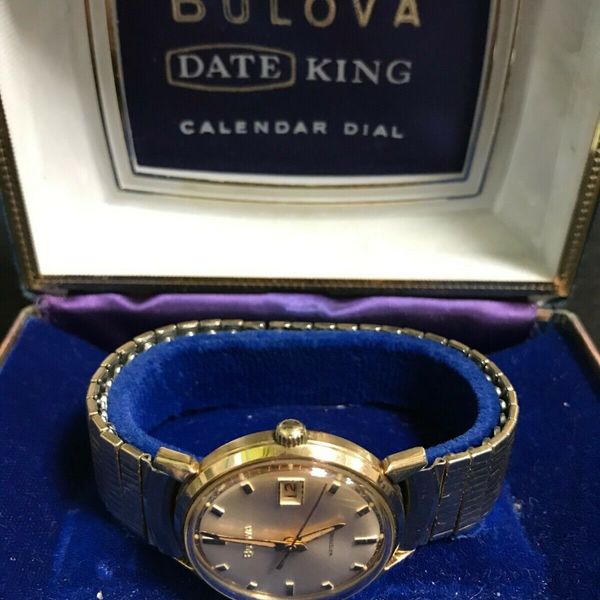 Vintage Bulova Automatic Date King Calendar Dial Wrist Watch 33mm With ...