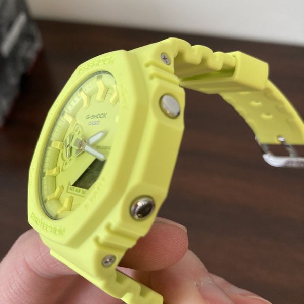 Casio G-Shock GA-2100-9A9 Tone On Tone Analog Digital Volt Yellow Box ...