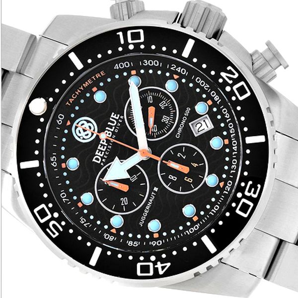 Swiss Made Deep Blue Juggernaut III Sapphire Crystal Chronograph Diver ...