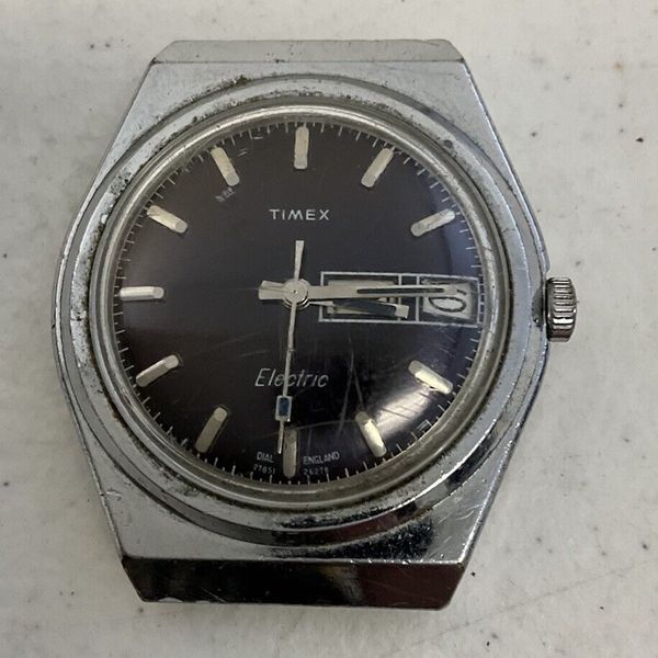 Timex Electric Day/Date Seconds Hand Watch Model # 77851 26278 Working ...