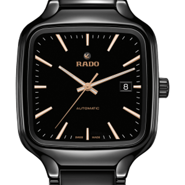 New Rado True Square Automatic High Tech Ceramic Black Dial Mens Watch ...