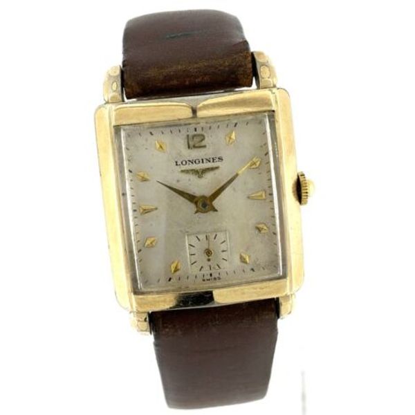 1950â s Vintage Longines Manual Wind Cal. 23Z Rectangular 10K Gold ...