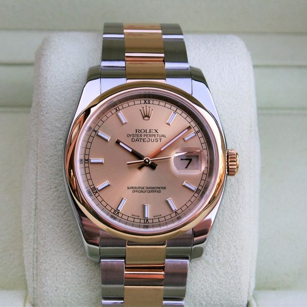 FS: Rolex 116203 Datejust 18K/SS Oyster Band Smooth Bezel Champagne ...