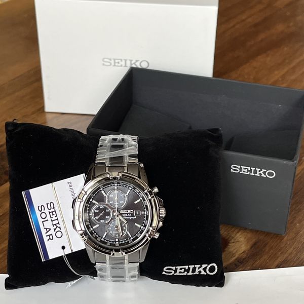 SEIKO Solar Men's Two Tone Stainless Steel Chronograph Watch - SSC143 ...