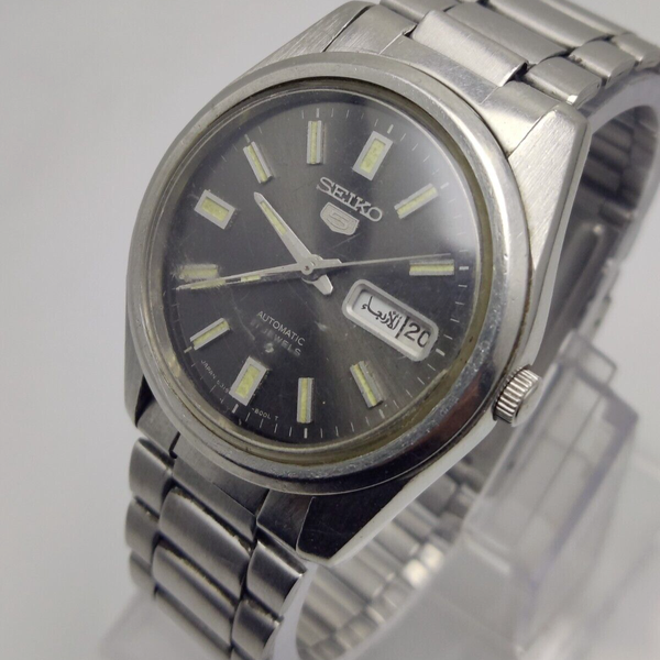 Seiko 5 Japan 6319-8000 Automatic Movement 21 Jewels Day/Date Men Wrist ...