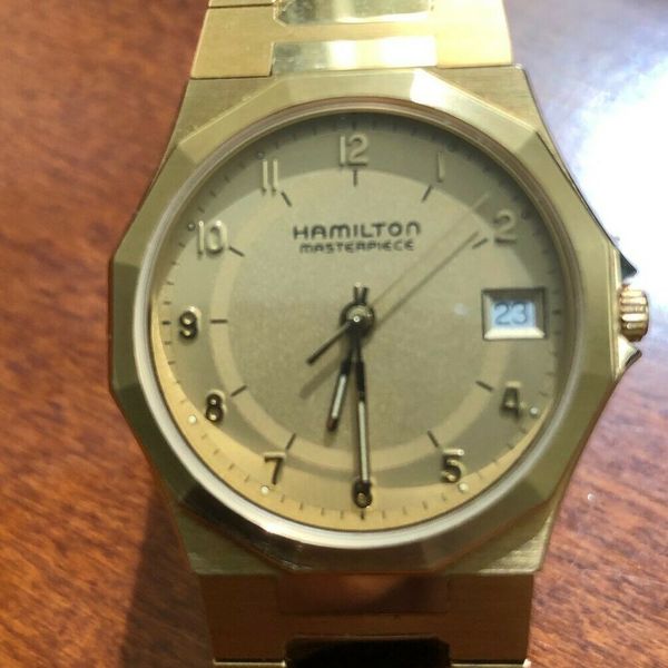 Hamilton Masterpiece 8928 Gold Plated Men Watch with Diamonds/Ruby ...