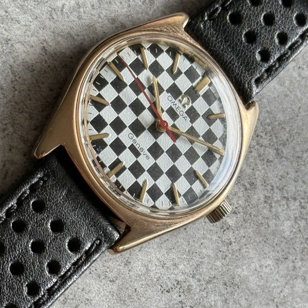 Omega 135.041 Geneve Rare Rally Dial Gold Plated Working Preserved Mens ...