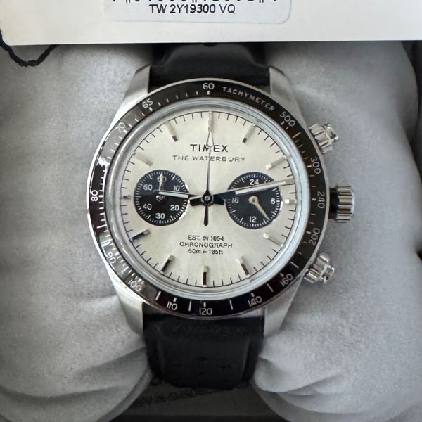 TIMEX WATERBURY HERITAGE CHRONOGRAPH 39mm LEATHER STRAP WATCH ...