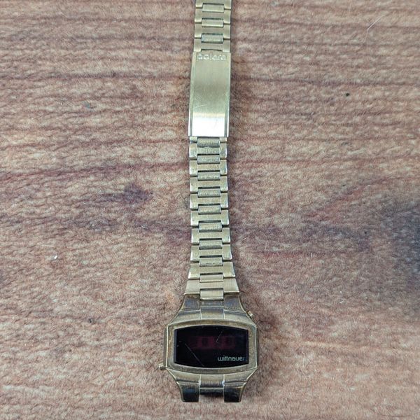 Wittnauer Polara LED Digital Watch Gold Tone Stainless Steel NEEDS ...