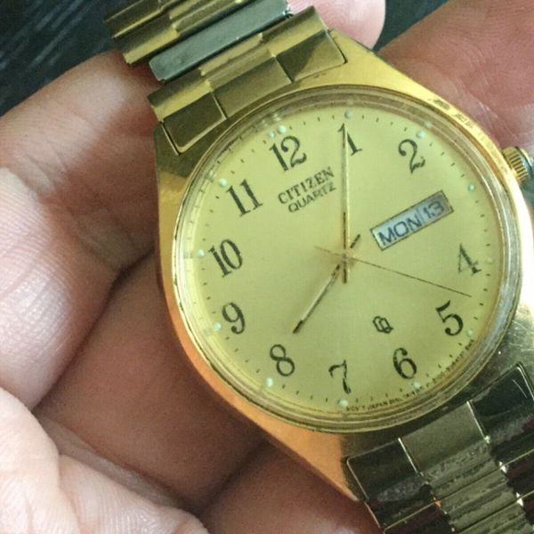 Vintage Citizen 6100-S24876 SMT Gold tone Mens Watch Quartz Japan ...
