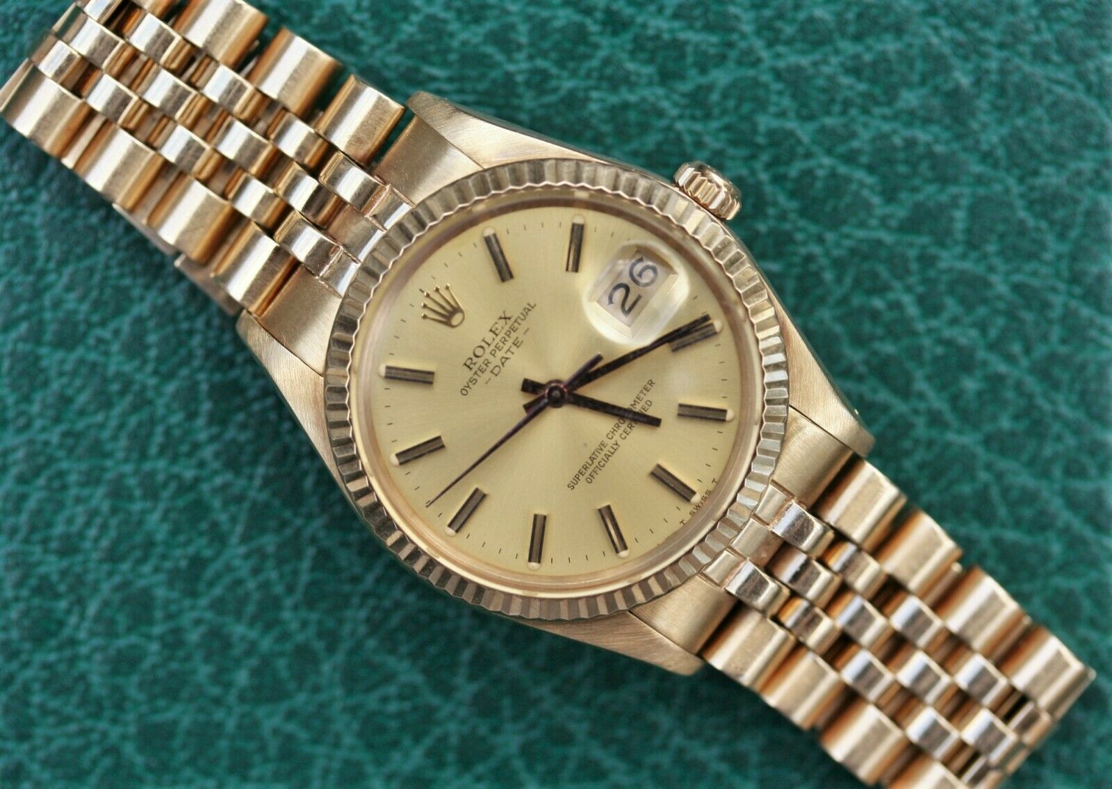 14k Gold Rolex Date Model 15037 1982 Excellent Original Condition ...