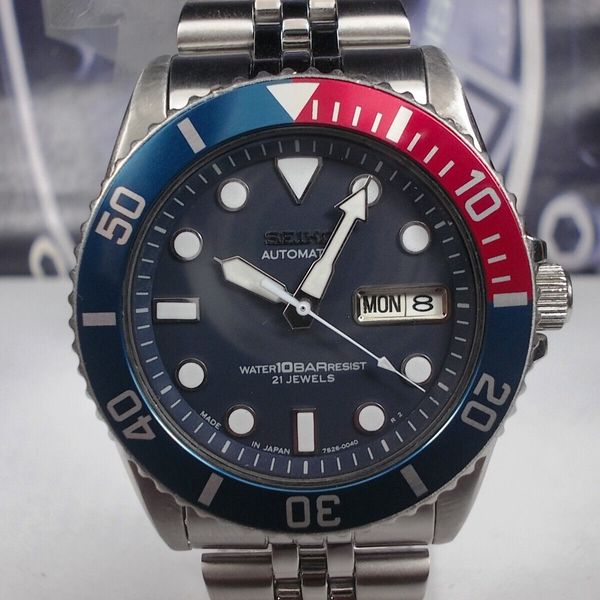 SEIKO 10BAR SKX033J 'JAPAN' DAY/DATE AUTO MENS WATCH 7S26-0040, PEPSI ...
