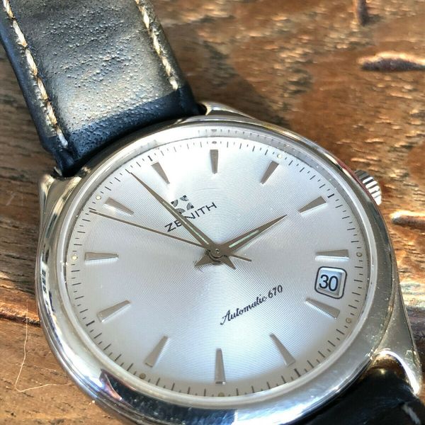 Zenith Elite 670, Automatic, Steel, Glass Bottom, Leather Band, Ref. 90 ...
