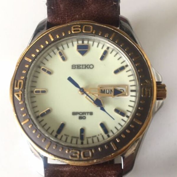 Vintage Seiko Sports 50 7N43-8B20 Diver Quartz Watch | WatchCharts ...