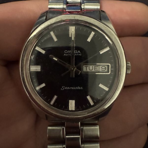 OMEGA SEAMASTER AUTOMATIC 166032 CAL752 DAYDATE BLACK DIAL MEN'S WATCH ...